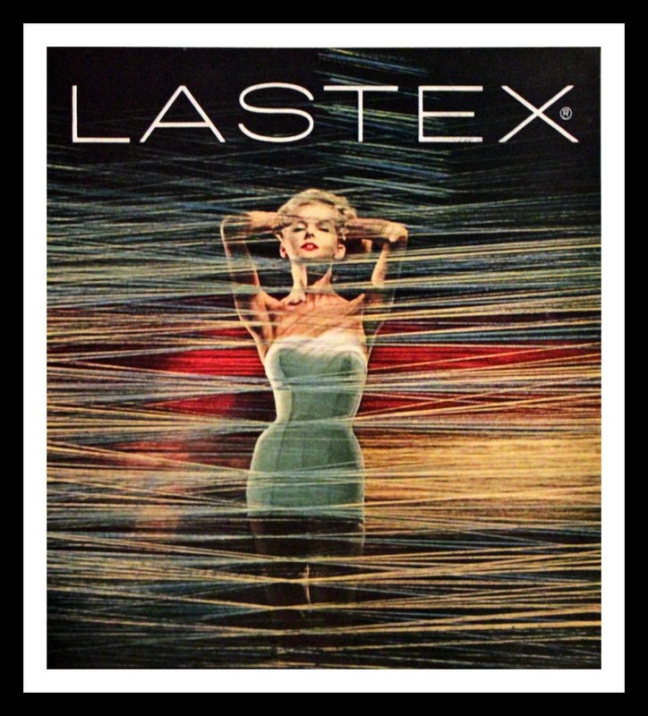 1958 Lastex Elastic Fabric Ad Swim Model Vogue Magazine