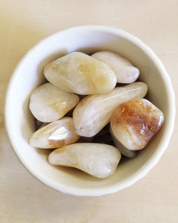 Healing Stones: Yellow Citrine Crystals Genuine by BlueButtonBoho