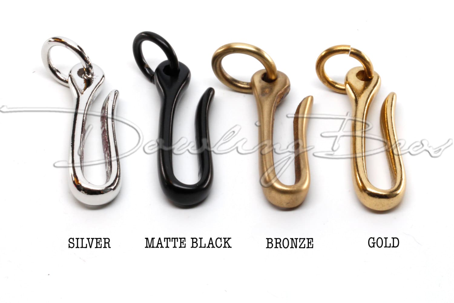 Solid Brass Japanese Fish Hook Keychain Available in 4