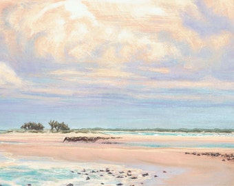 Pastel beach scene | Etsy