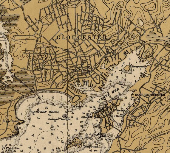 Ipswich Bay to Gloucester Harbor, Massachusetts - 1912 Nautical Map ...