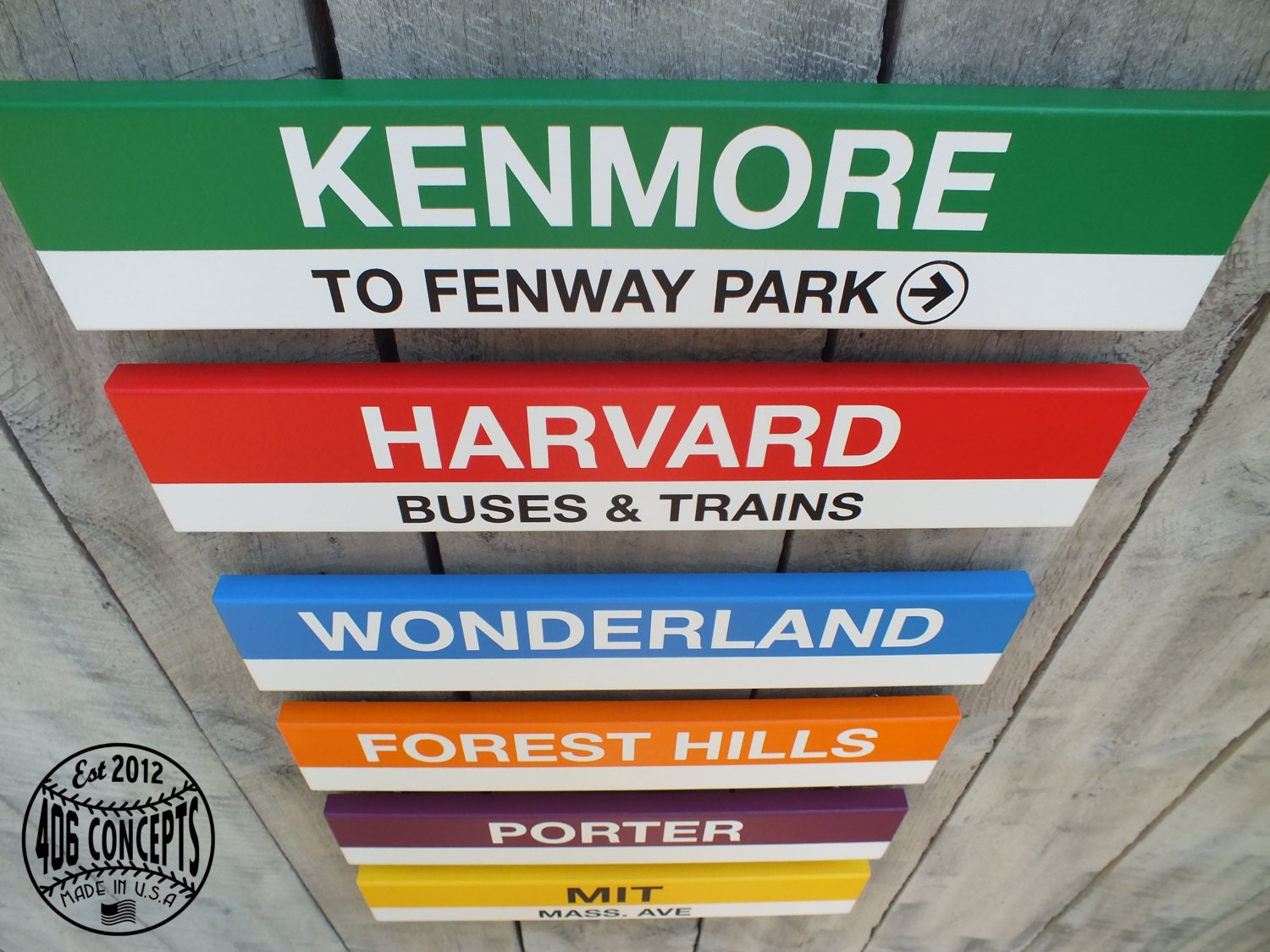 36 Officially Licensed Painted MBTA Station Signs Pick A