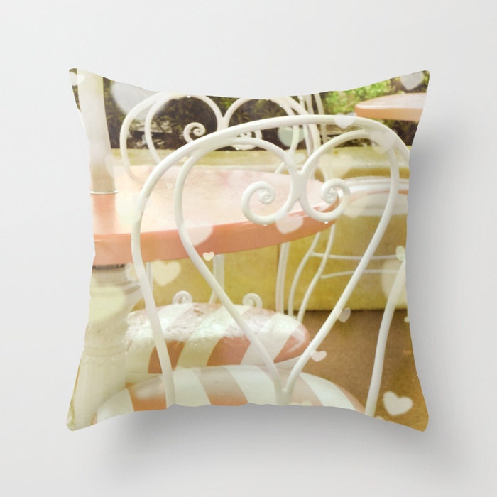 Cafe Pillow Cover Ice Cream Parlor Pink by MayaRedPhotography