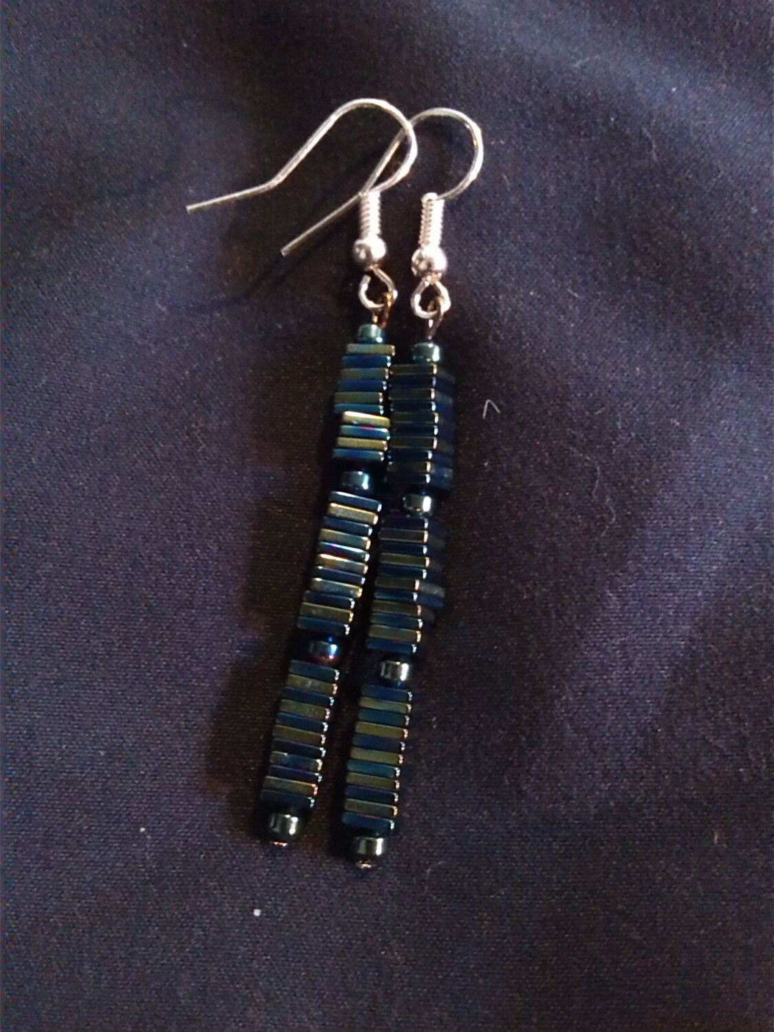 Hematite Dangle Earrings By Noellessunflower On Etsy