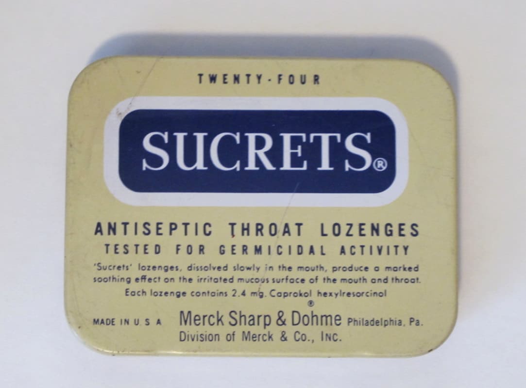 Vintage 1960s Sucrets Antiseptic Throat Lozenges by Merch Sharp & Dohme ...