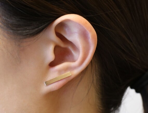 Long bar earring set Gold filled and Sterling by EandEProject