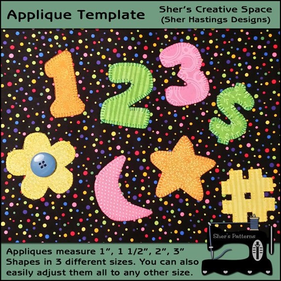 Chunky Numbers Applique Templates Symbols Applique Pattern