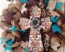 Unique burlap and teal related items | Etsy