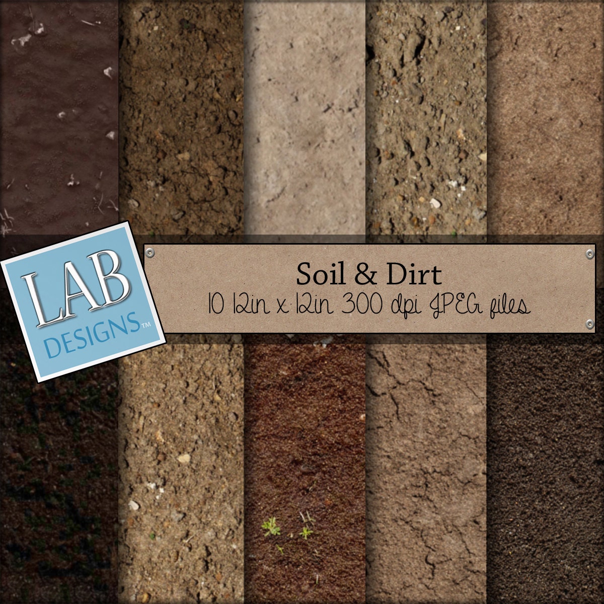 Soil and Dirt Digital Paper Ground Background Digital