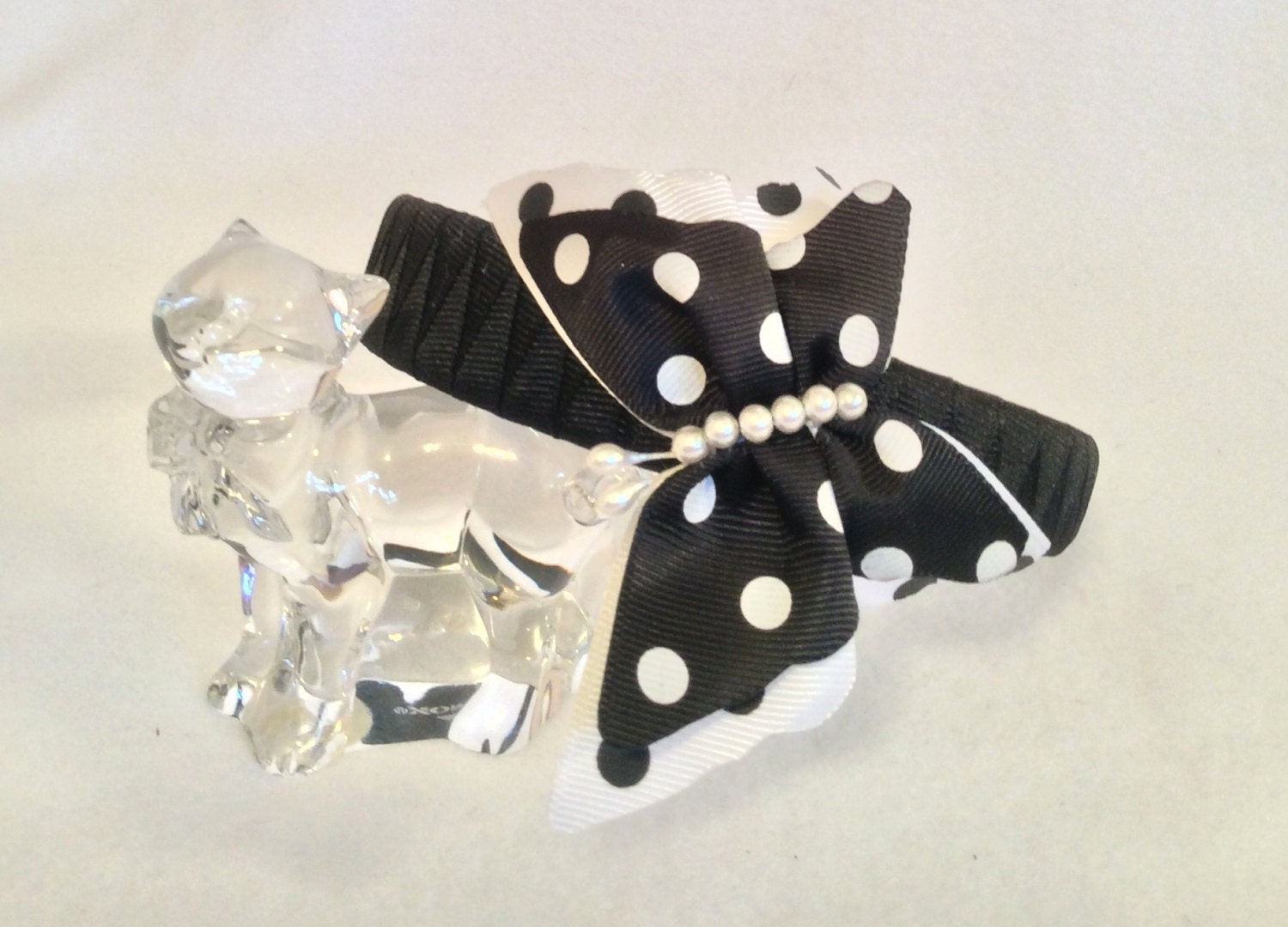 Black And White Polka Dot Ribbon Butterfly By Graceunfathomable