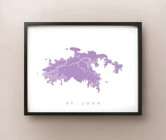 Saint John Map U.S. Virgin Islands Poster by CartoCreative