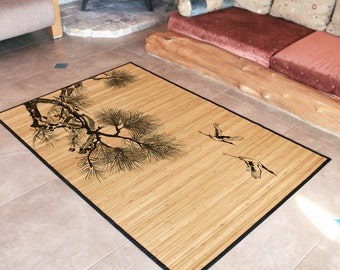 Printed Bamboo rug bamboo carpet Wood tile pattern by ArtMats