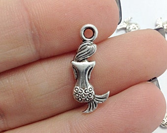 Silver mermaid charm | Etsy