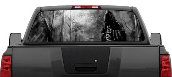 Grim Reaper Rear Window Graphic Decal Perforated
