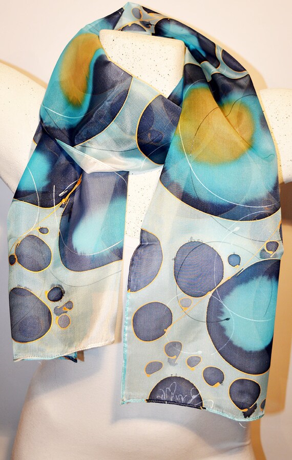 Silk scarf Handmade unique silk accessories gift idea by PutSvile