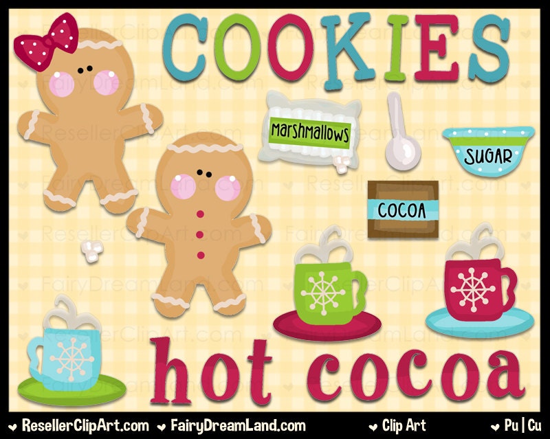Cookies and Cocoa Clip Art Commercial Use by ResellerClipArt
