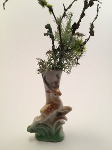 Vintage mini deer vase