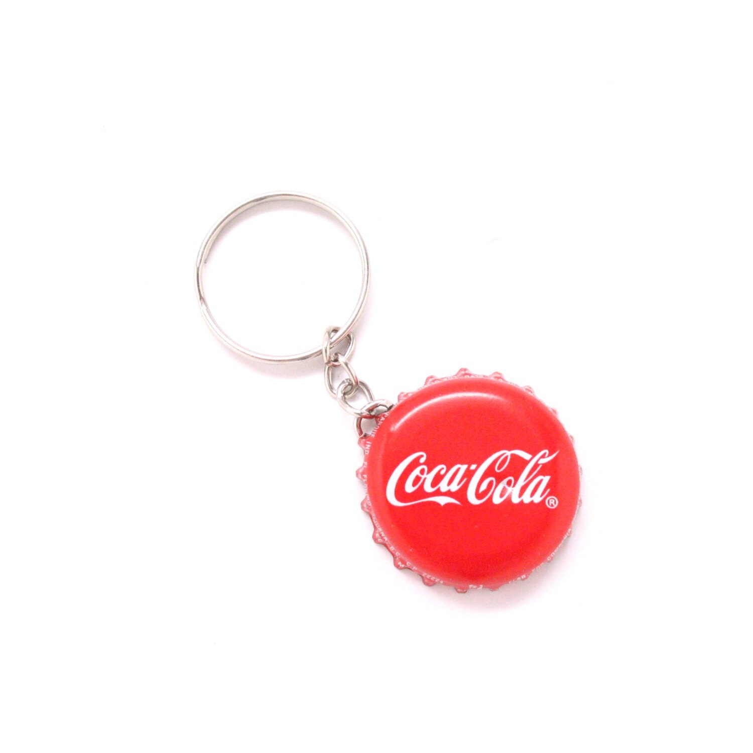 Coca Cola Key Ring with Chain Charm Drink Coke Red Car Bottle
