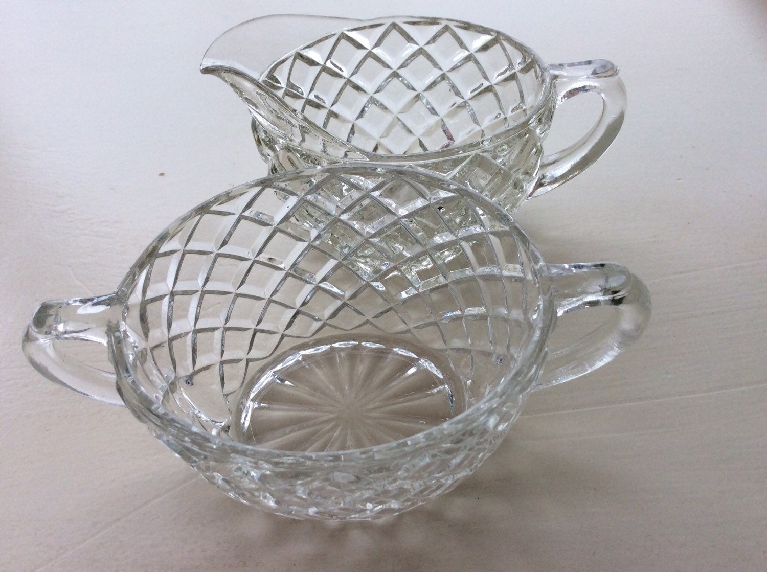 Classic Glass Crystal Style Cream Pitcher and Sugar Bowl – Haute Juice