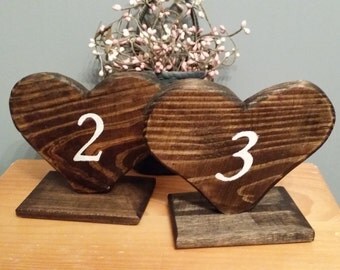 Heart table numbers | Etsy