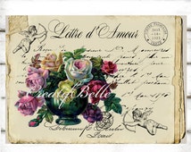 Popular items for rose transfers on Etsy