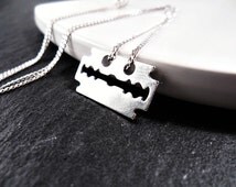 Unique razor blade necklace related items | Etsy