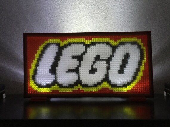 Translucent LEGO mosaic of LEGO logo