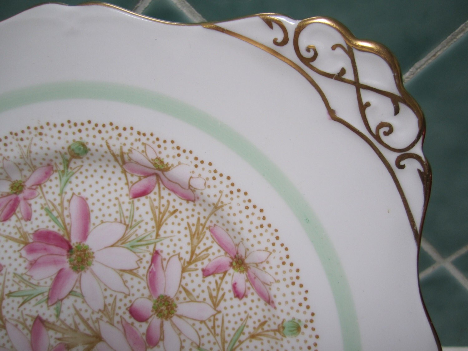 Pretty Hand Painted Plant Tuscan China Square Cake Plate – Haute Juice
