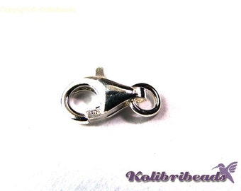 1 Solid Sterling Silver 925 Shackle bracelet clasp key chain