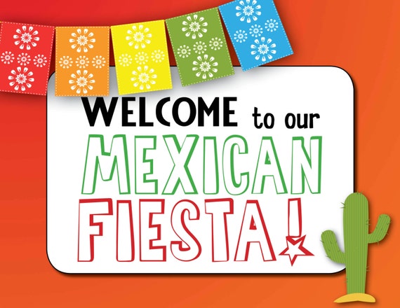 Items similar to Mexican Fiesta Welcome Sign on Etsy