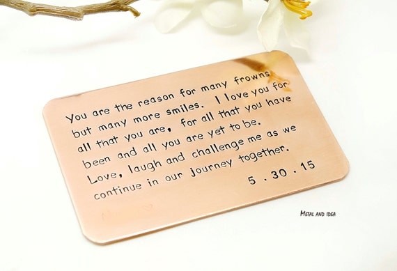 Wallet Insert Card Customized personal messages Gift for