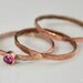 Copper Ruby Ring Classic Size Stackable Rings Ruby