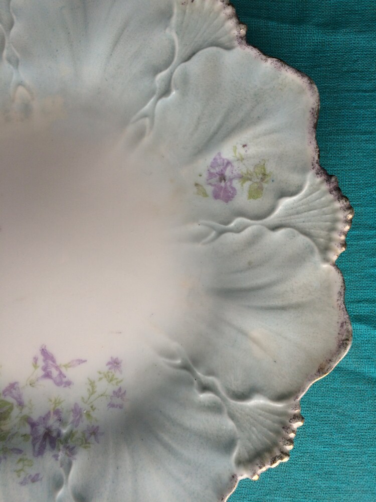 Two Pale Blue Porcelain Dessert Plates by ScavengerAesthetic