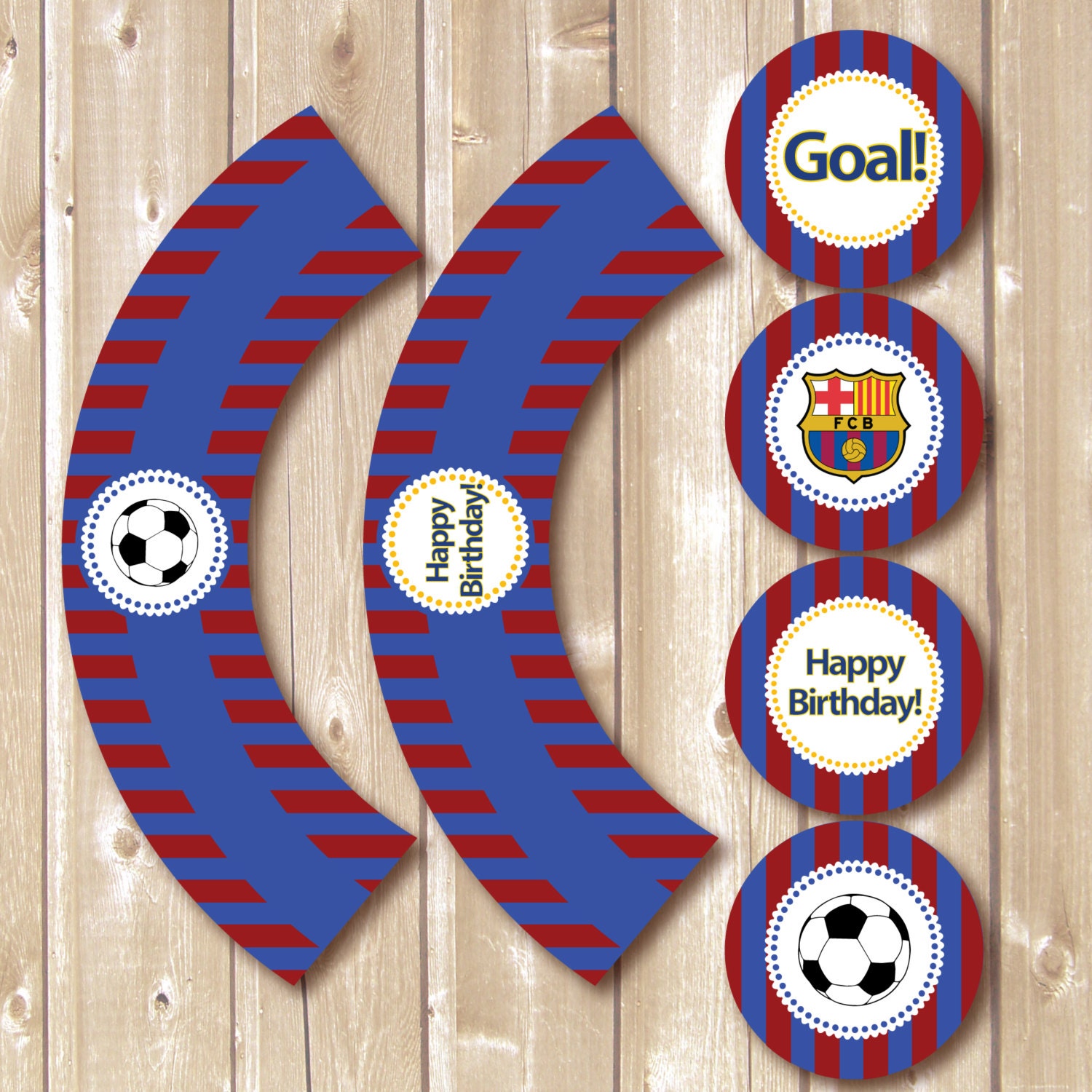 Barcelona printables. Barcelona toppers and wrappers. Soccer