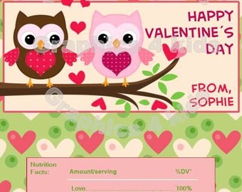 Pink and Purple Owl Chocolate Wrapper Pink Owls Chocolate