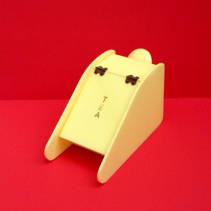 Yellow Plastic Tea Caddy Holder with Spoon 1950s 1960s – Haute Juice