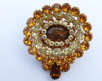 Fuller Snail brooch gold tone with amber lucite by MeyankeeGliterz