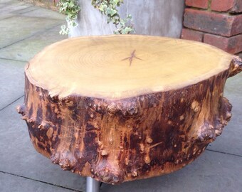 Tree stump table