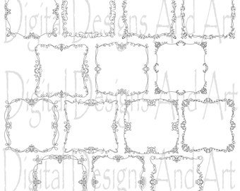 Doodle border | Etsy