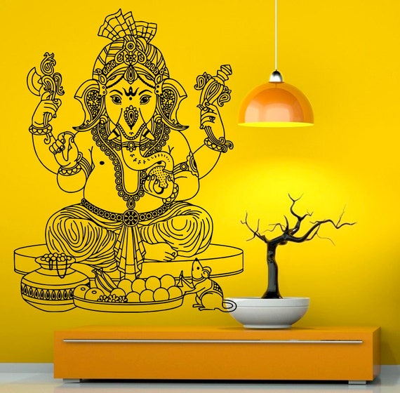 Ganesha Wall Vinyl Decal Ganesh Sticker Elephant Lord Art
