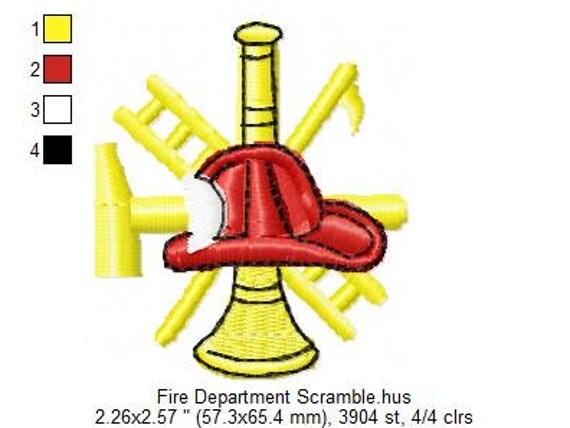 INSTANT DOWNLOAD: Fire Department Center Scramble Embroidery