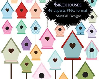 Birdhouse Clipart Bird House Clip Art Garden Scrapbooking Wedding ...