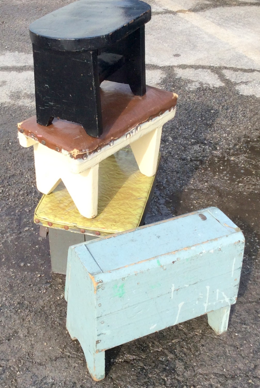 Four Shabby Chic Farm Milk Stools for Theme Wedding, Baby Shower ...