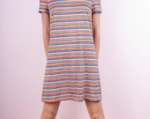 Popular items for rainbow stripe dress on Etsy