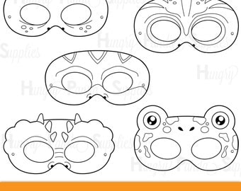 Cats Printable Coloring Masks cat masks by HappilyAfterDesigns