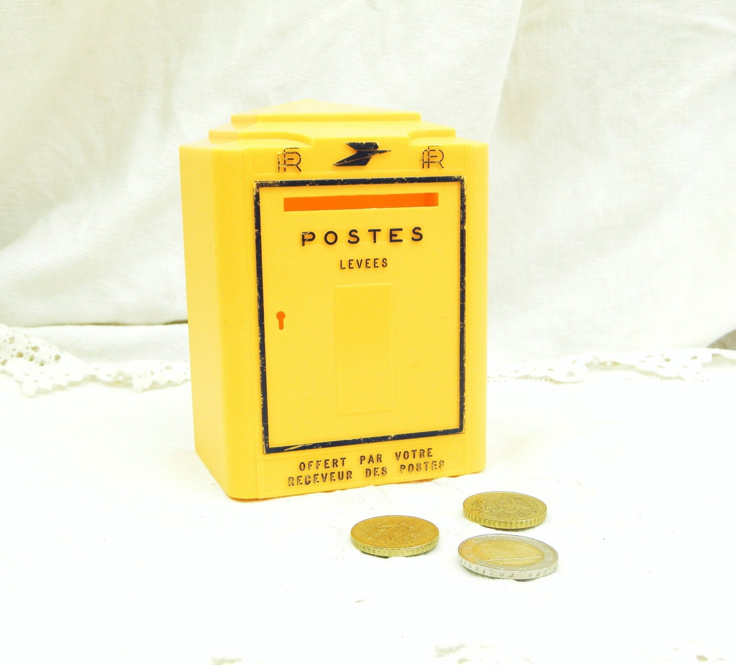 Vintage French Plastic Replica Post Box Money Box / Vintage Home Decor ...