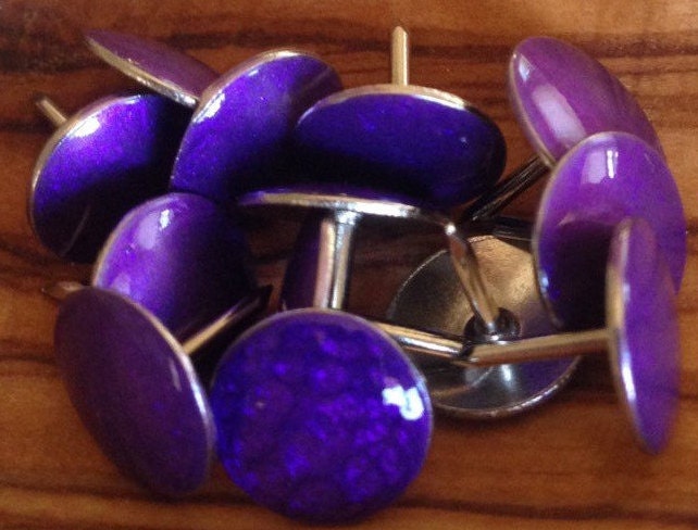 25 or 50 // HD Purple thumbtack Push Pins Decorative Pin by Rejunk
