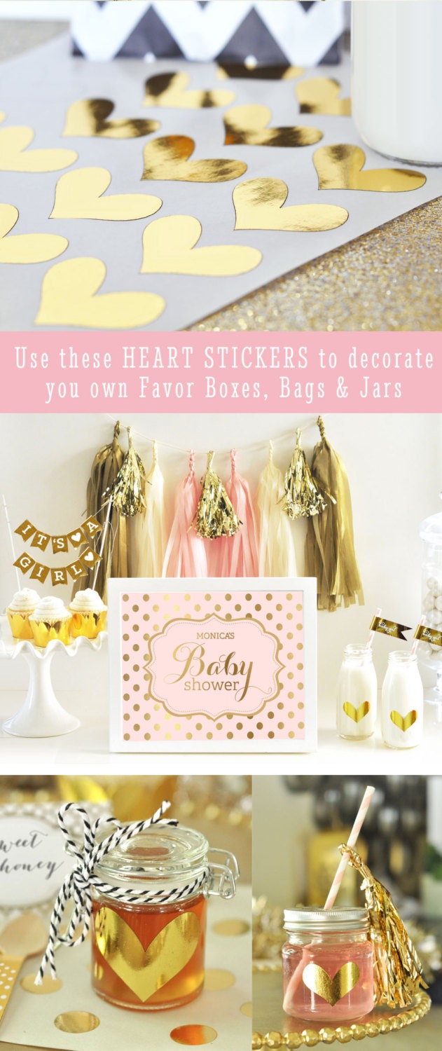 Mini Heart Stickers Gold Heart Stickers Gold Foil Heart