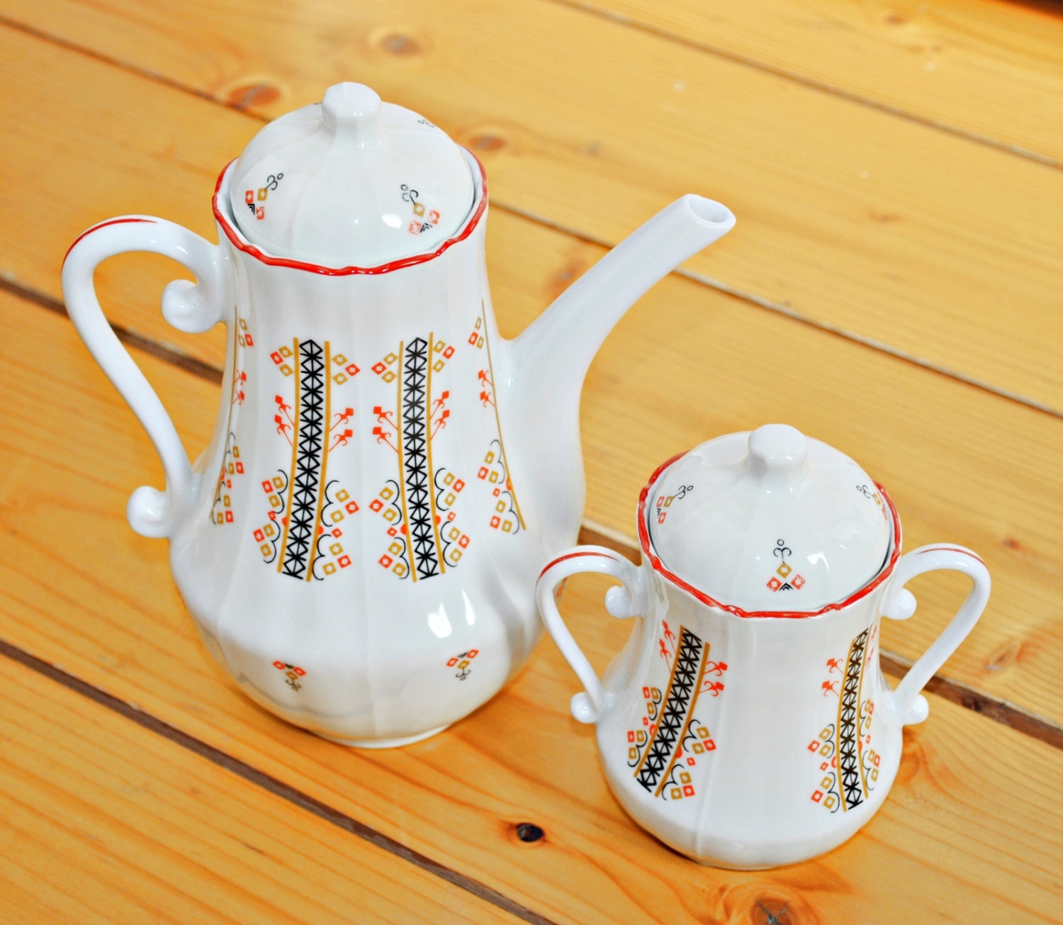 Set Coffee Tea Pot and Sugar Bowl – Mid Century Porcelain – Vintage ...