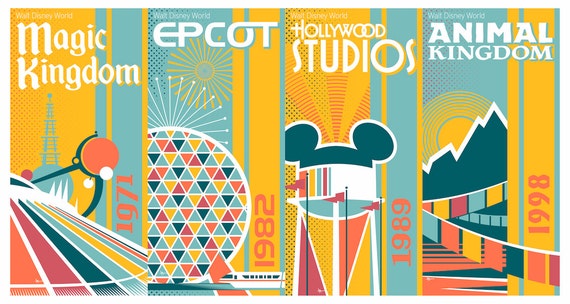 Walt Disney World Four Park Giclee